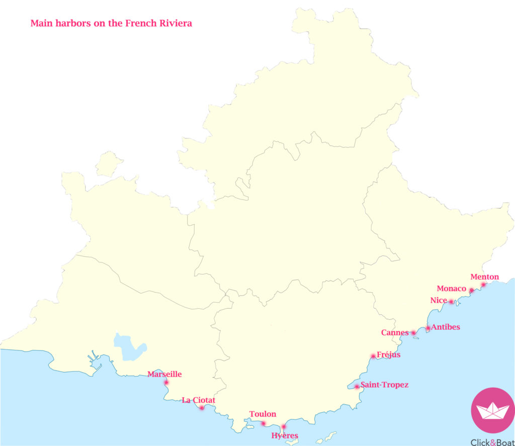 French-Riviera-Map - Click & Boat Blog